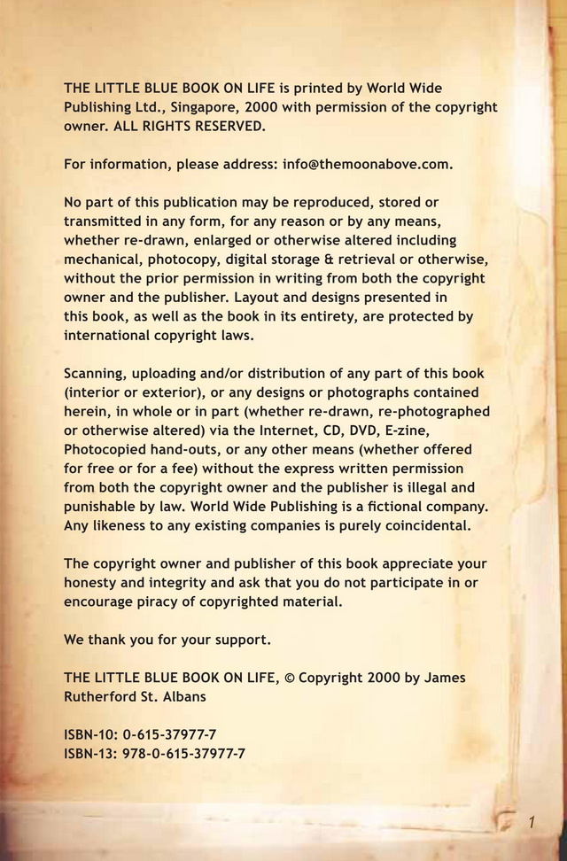 The Little Blue Book on Life e-Book : The Moon Above by Randall